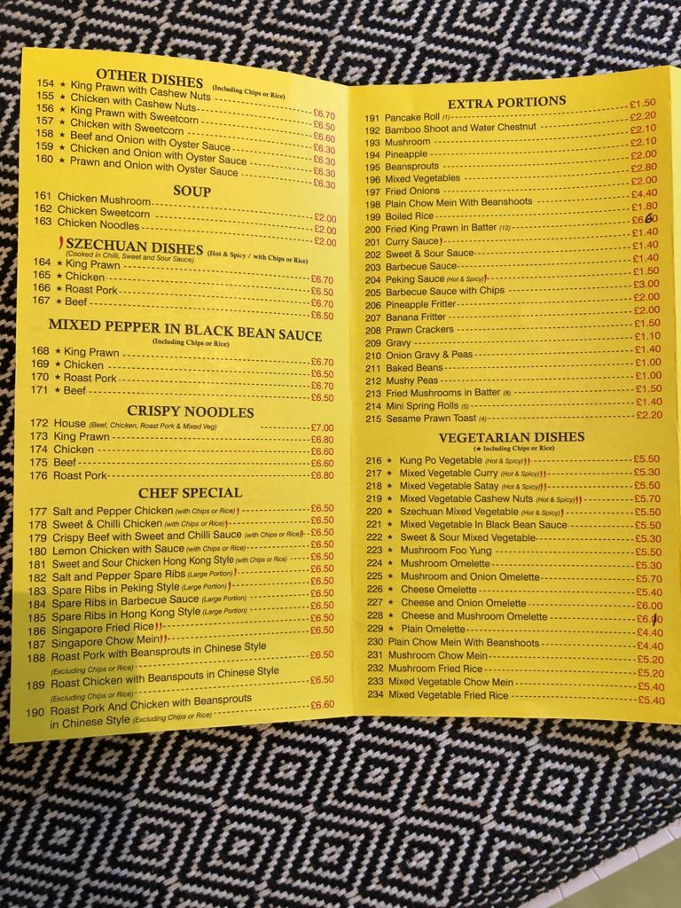 Menu at Golden Kitchen restaurant, Bristol, 489 Whitehall Rd