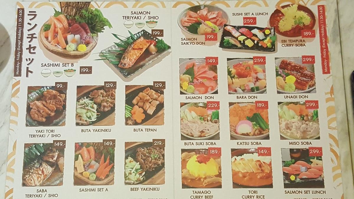 Menu at Hoshi restaurant, Bangkok, Charoen Nakhon Rd