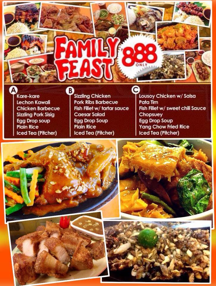 Menu at The Original Jojo's restaurant, San Fernando, Peninsula Plaza