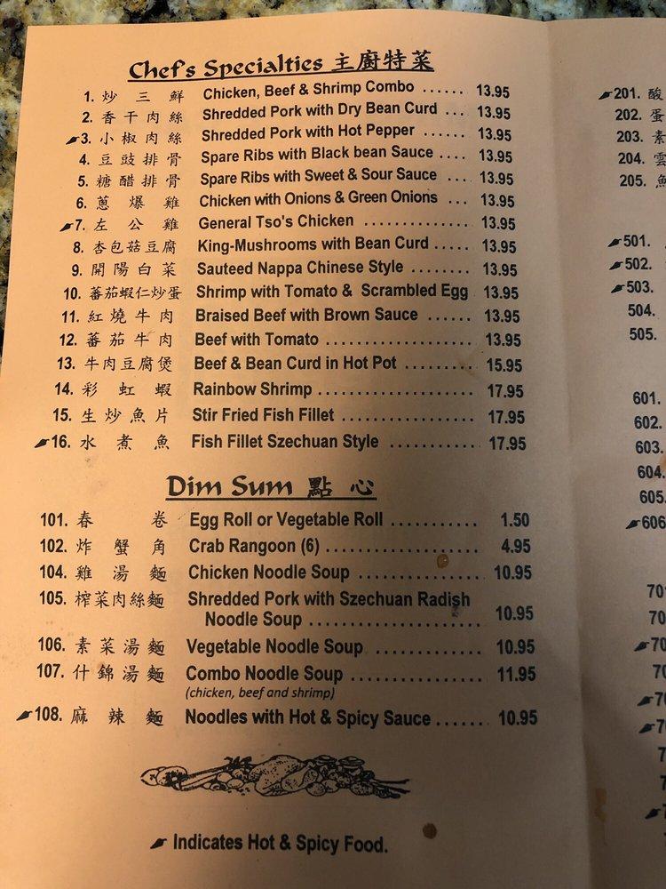 Menu at Ming Tree Cafe, Tallahassee