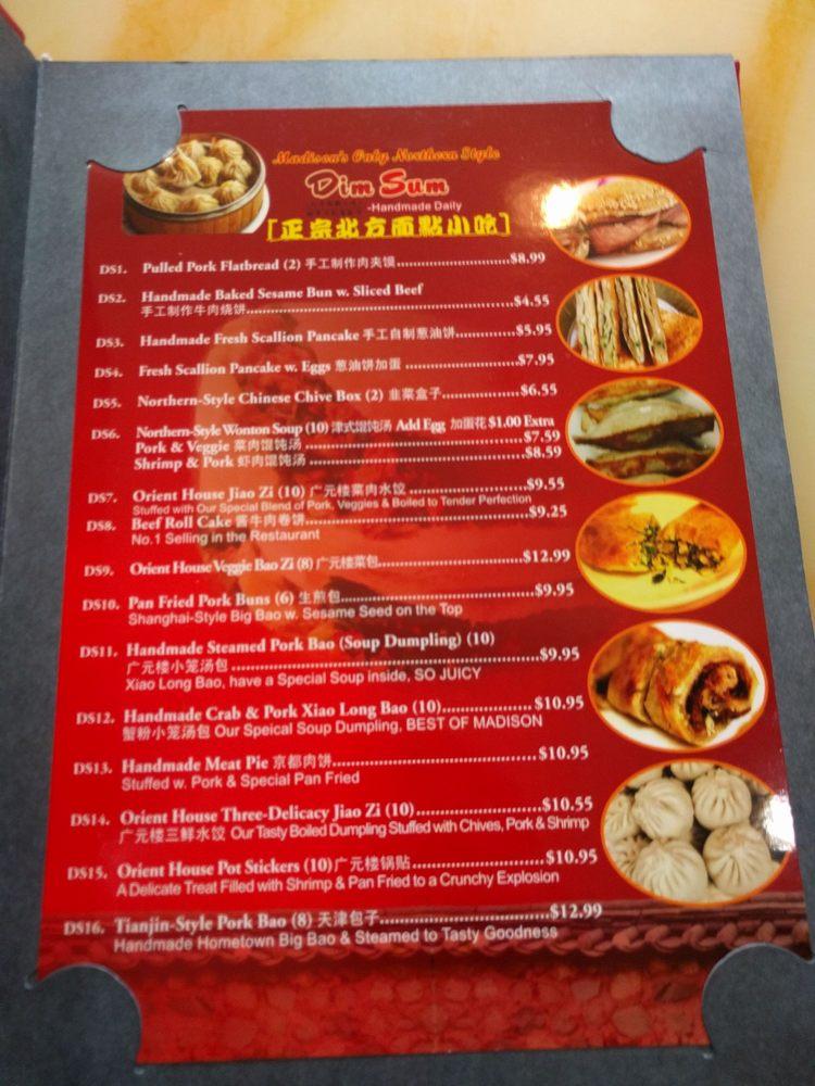 Menu at Orient House Chinese Restaurant, Madison, 626 S Park St