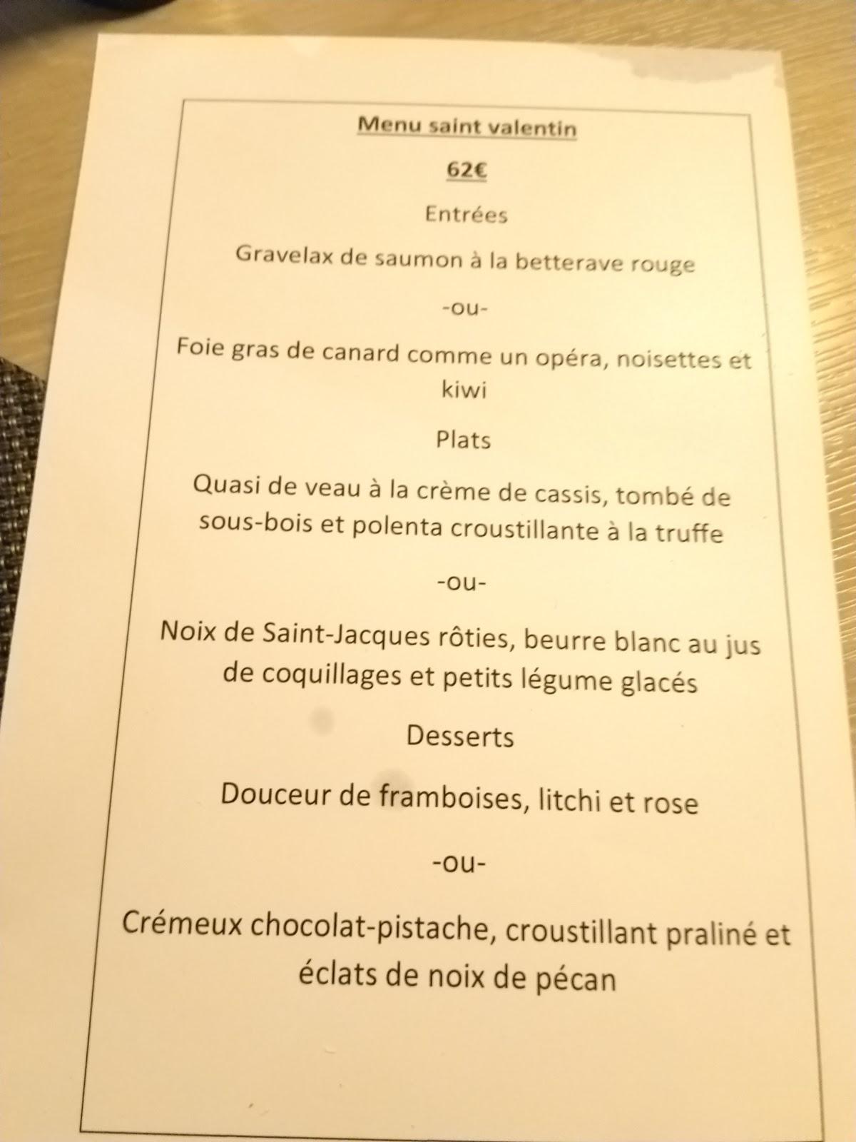 Menu au Restaurant de la Plage, L'Isle-Adam, 1 Av. du Général de Gaulle