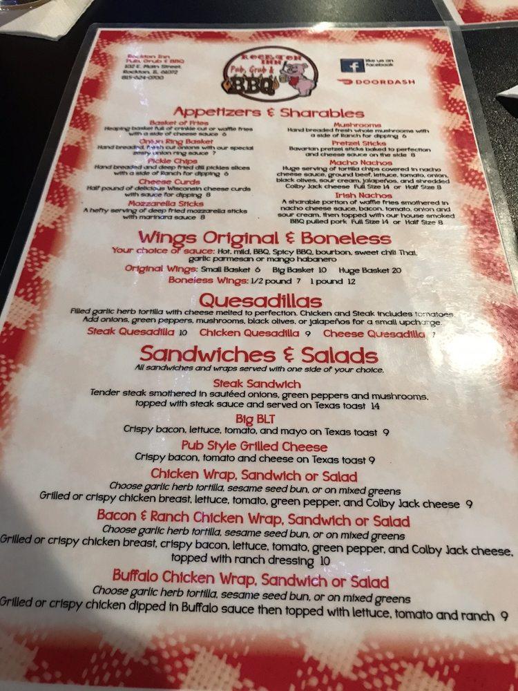 Menu at The Rockton Inn pub & bar, Rockton, 102 E Main St