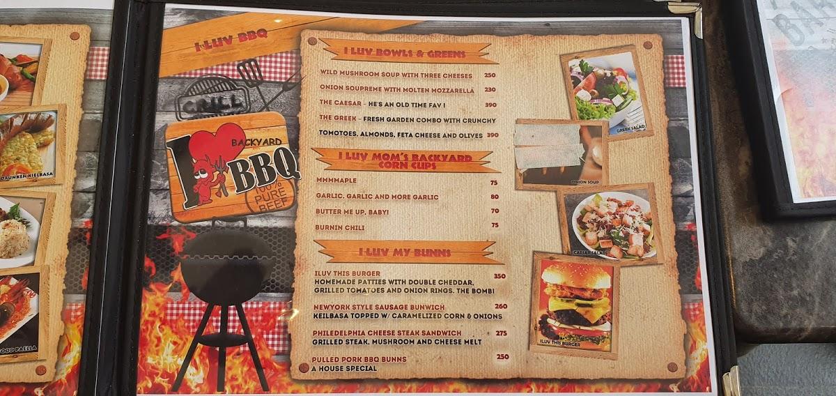 Menu at I love Backyard BBQ, El Nido