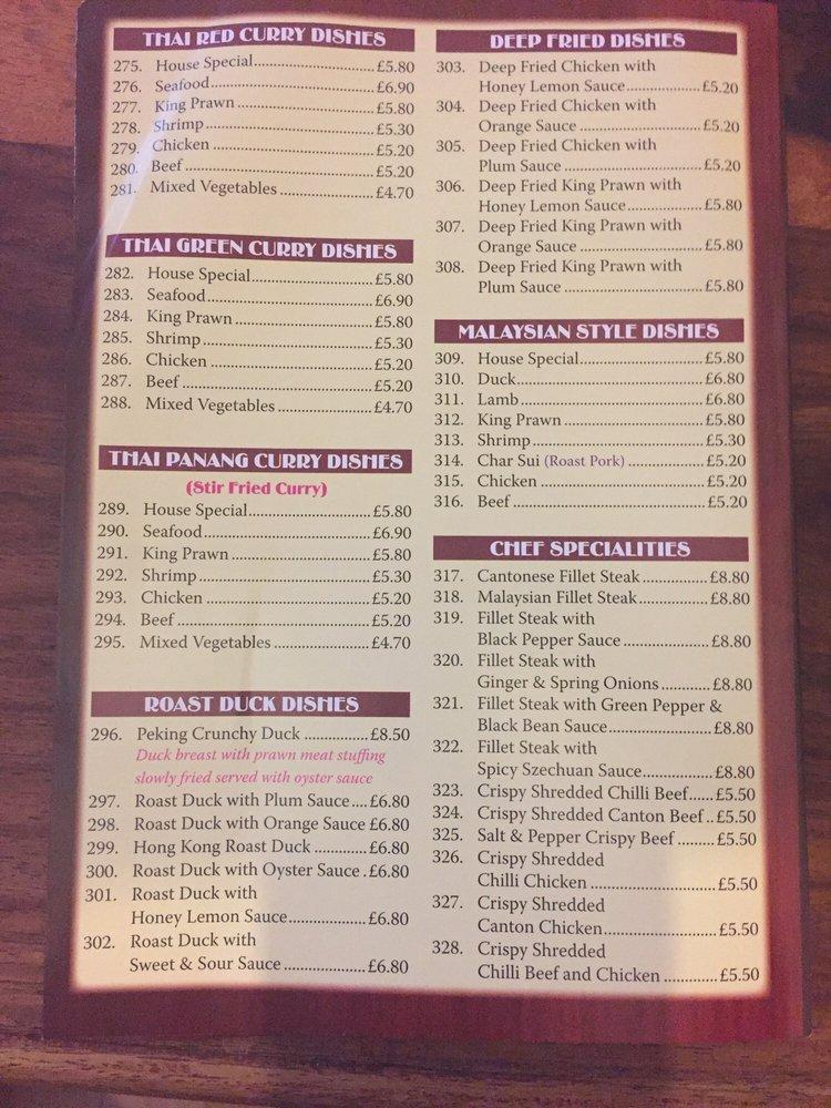 Menu at New Kam Sang Takeaway restaurant, Scarborough