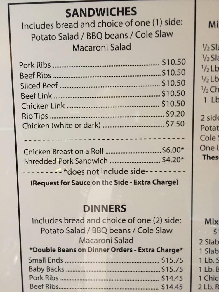 Menu at Phillips Bar-B-Que, Inglewood