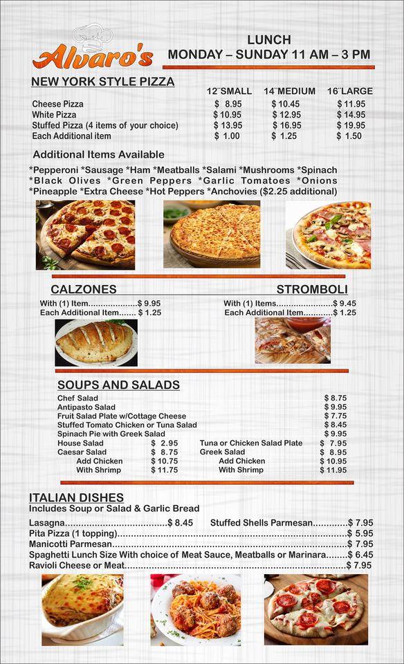 Menu at Alvaro's Family Restaurant, North Port