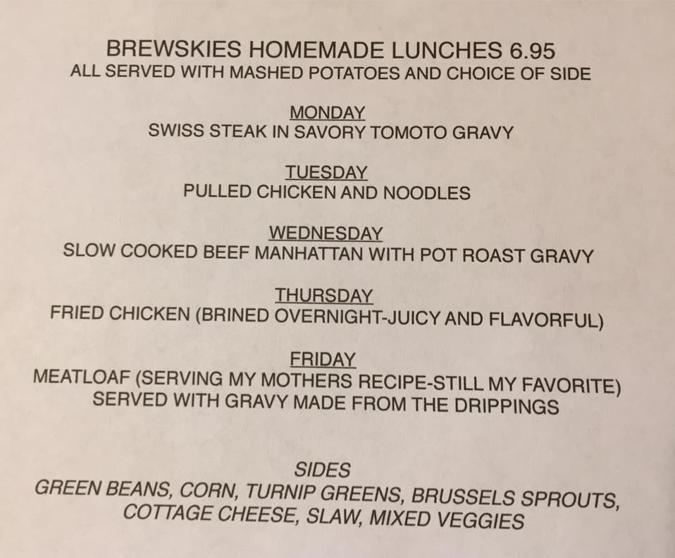 Menu at Brewskies Pub & Eatery, Indianapolis