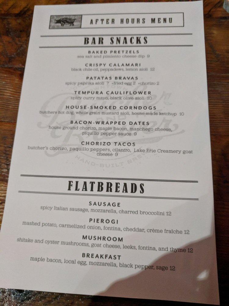 Menu at Butcher and the Brewer pub & bar, Cleveland