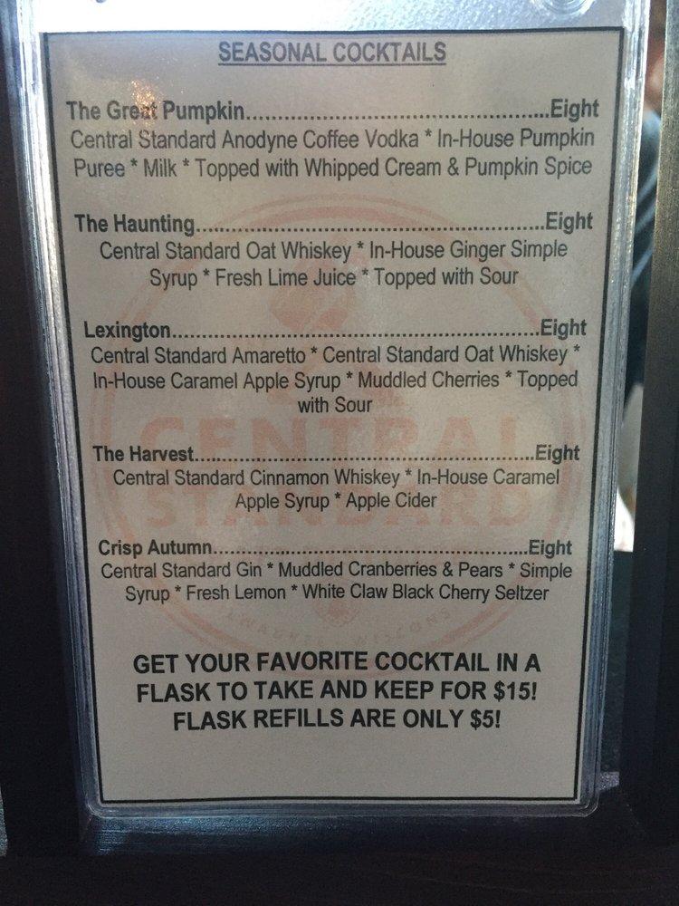 Menu at Central Standard Craft Distillery pub & bar, Milwaukee, W ...