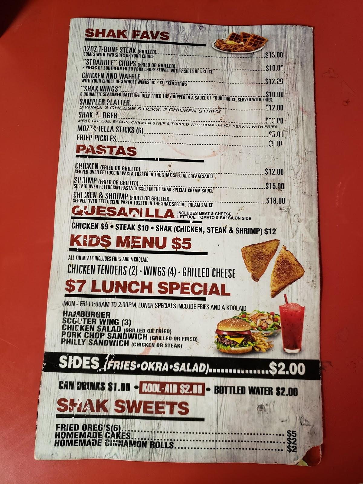 Menu at Da Shak Grill pub & bar, Byram