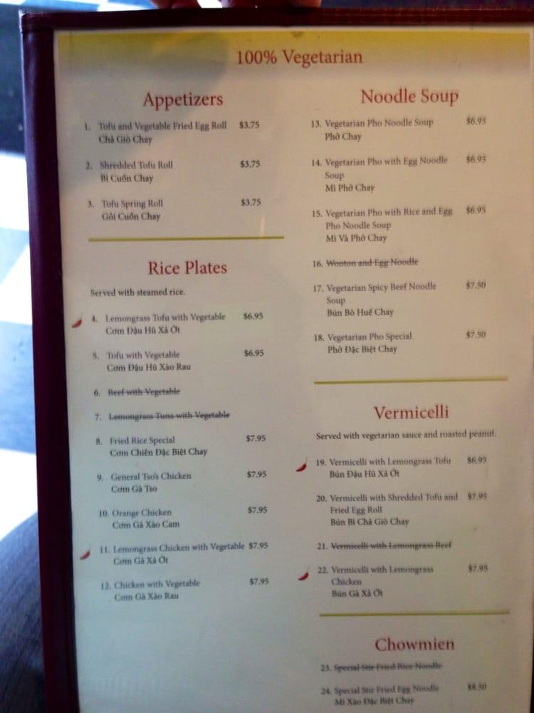 Menu at Phở 84 restaurant, Lynnwood, 196th St SW
