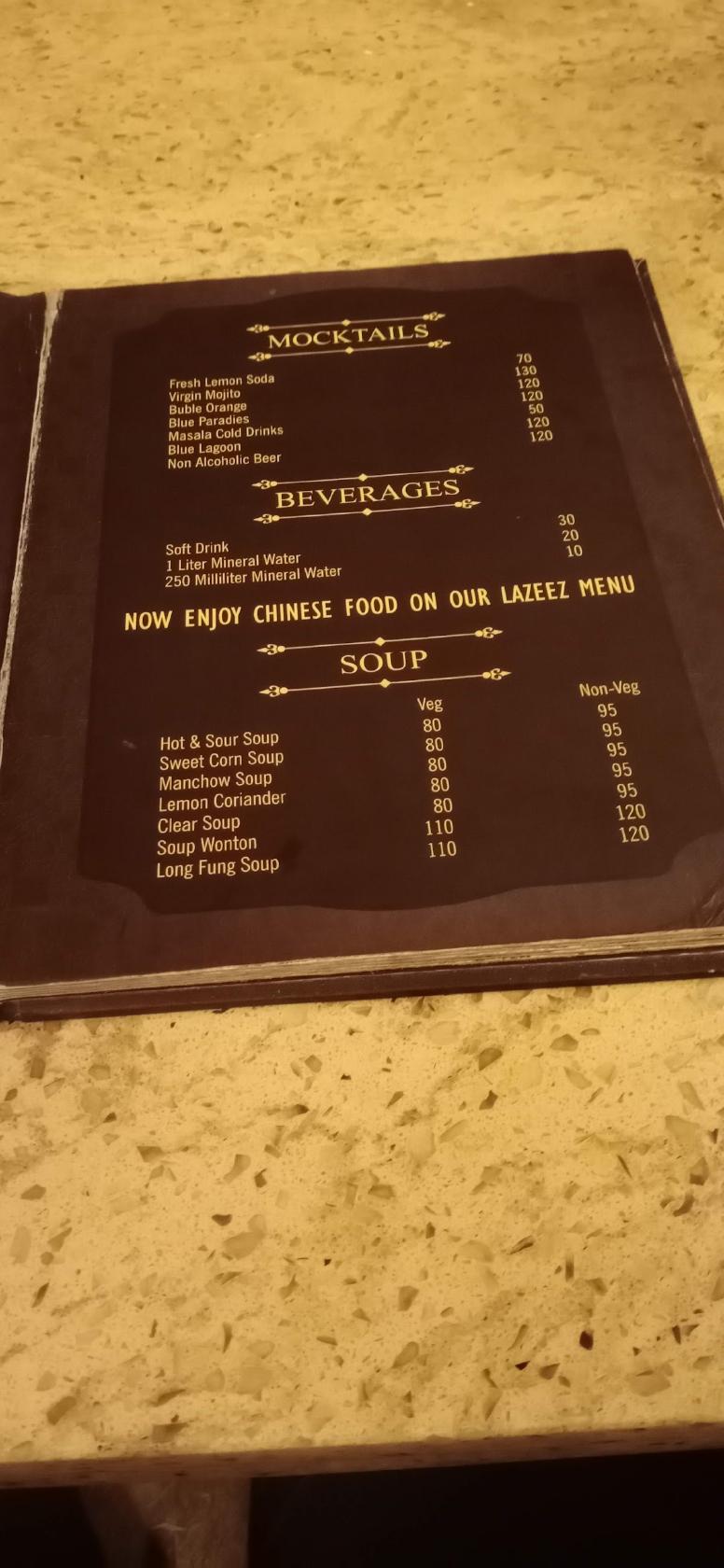 Menu at Gufaa BBQ, Patna, J364+8WV
