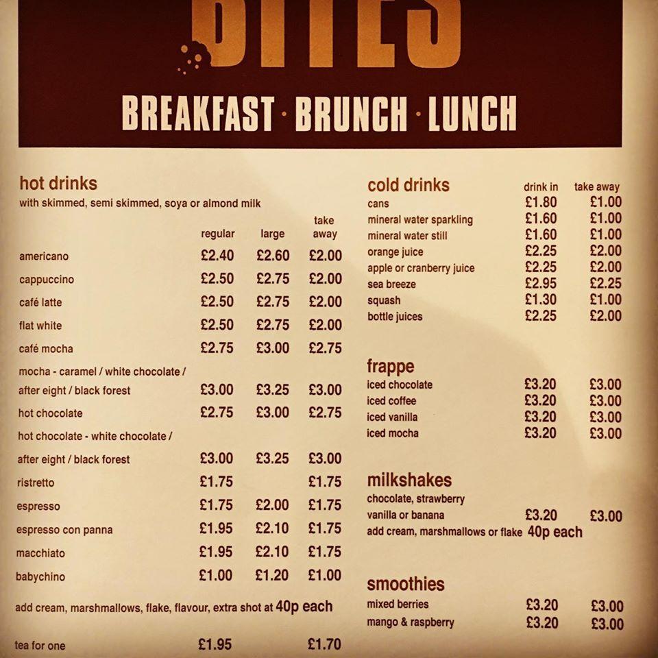 Menu at Bites Cafe and Kitchen, Worthing