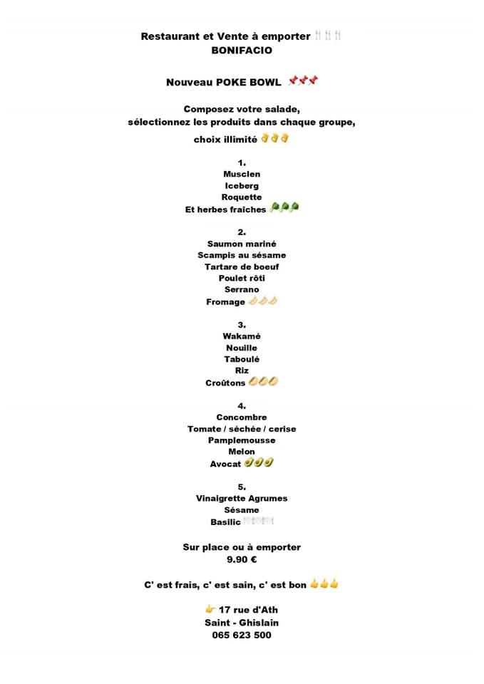 Menu Au Bonifacio Saint Ghislain Rue D Ath 17 menu-au-bonifacio-saint-ghislain-rue-d-ath-17