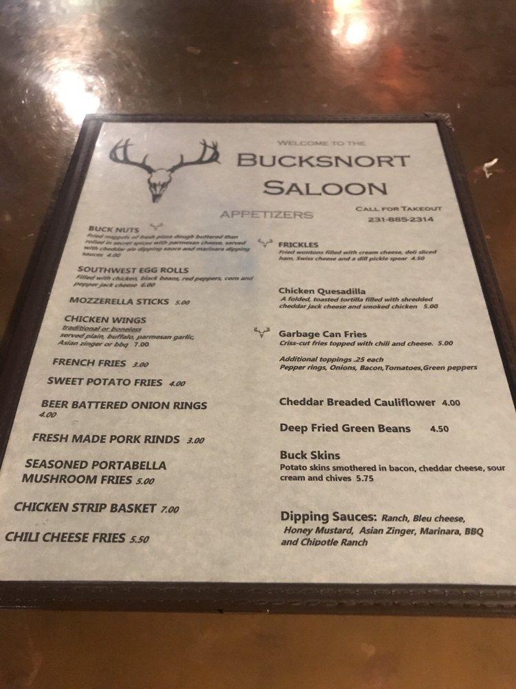 Menu at Bucksnort Bar, Mesick