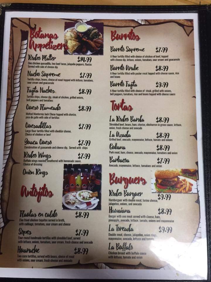 Menu at El Rodeo Bar & Grill, Dodge City