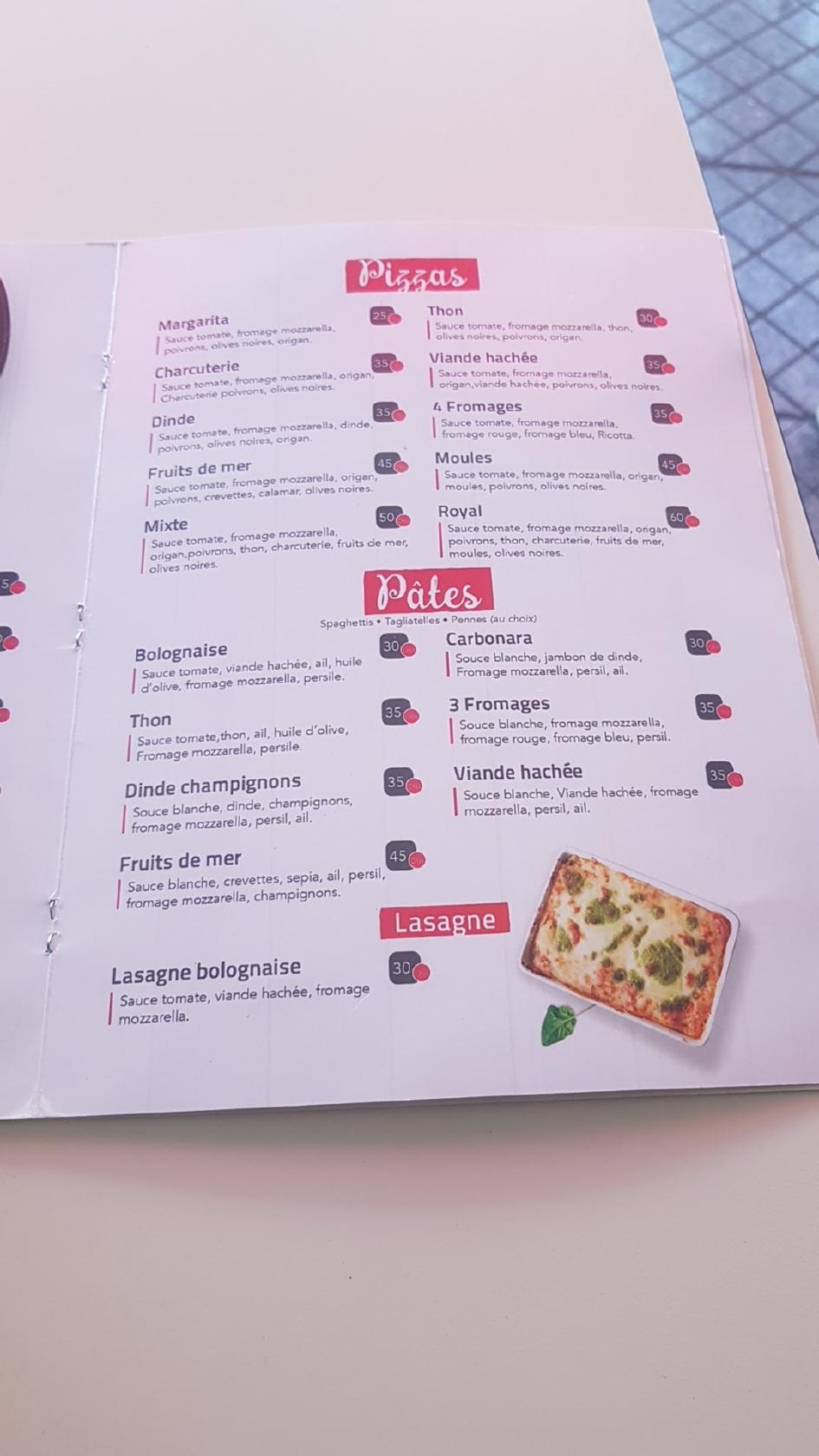 Carta del restaurante Espace Hassan Bd Ouled Haddou, Casablanca
