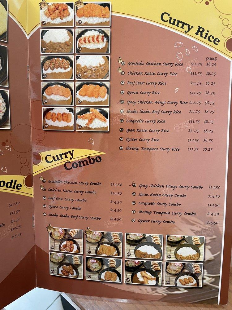 Menu at Sumo Ramen & Curry restaurant, Honolulu, N School St