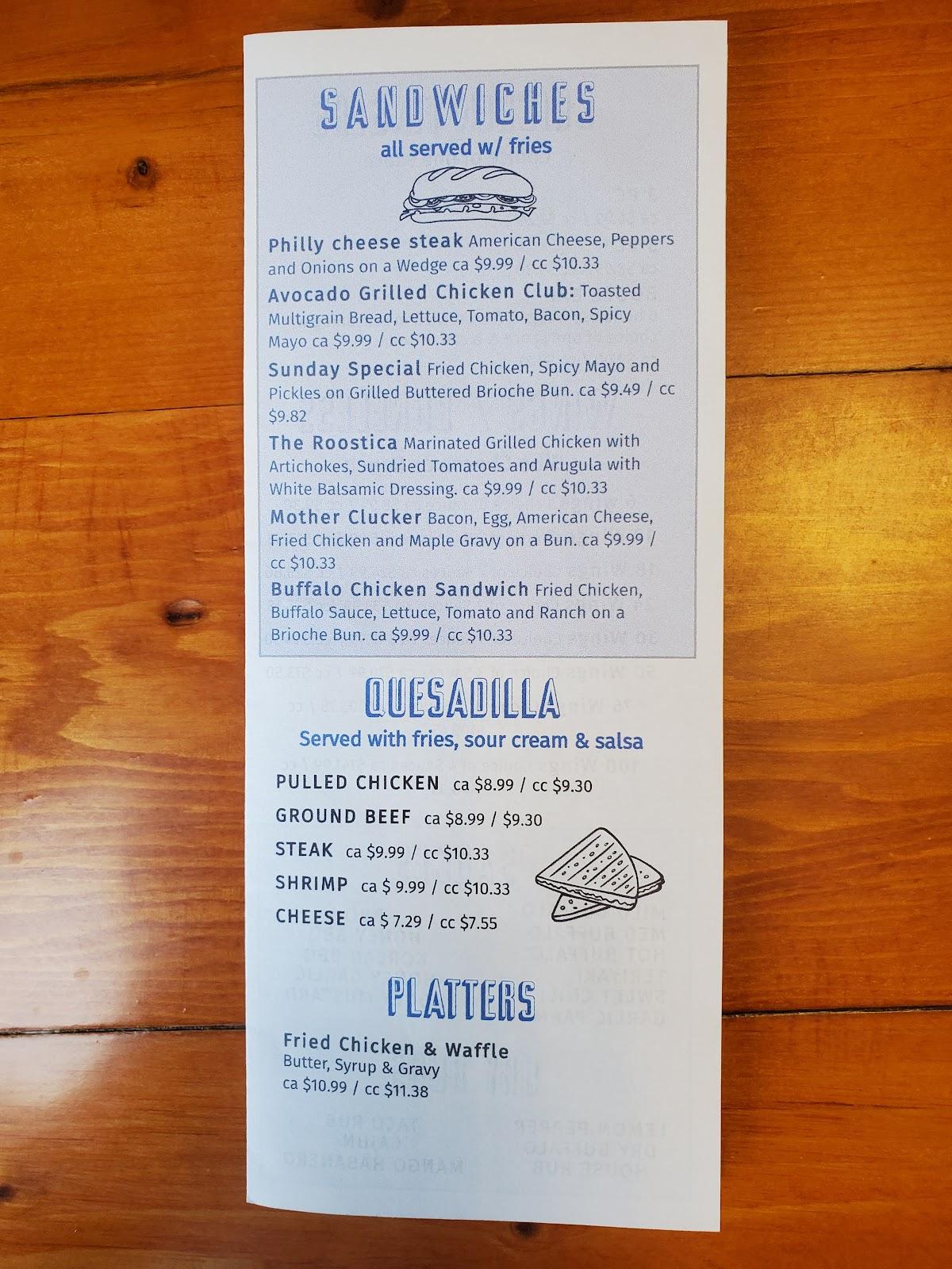 Carta del restaurante The Blue Hen, Mahopac