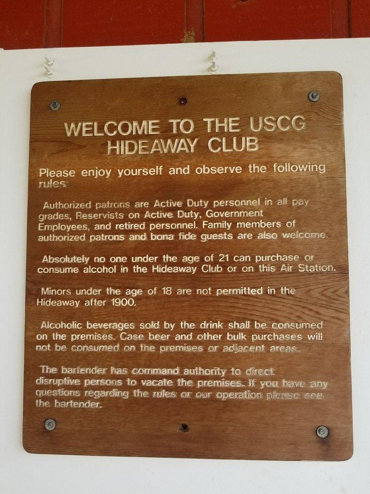 Menu at USCG Hideaway Club, Kapolei