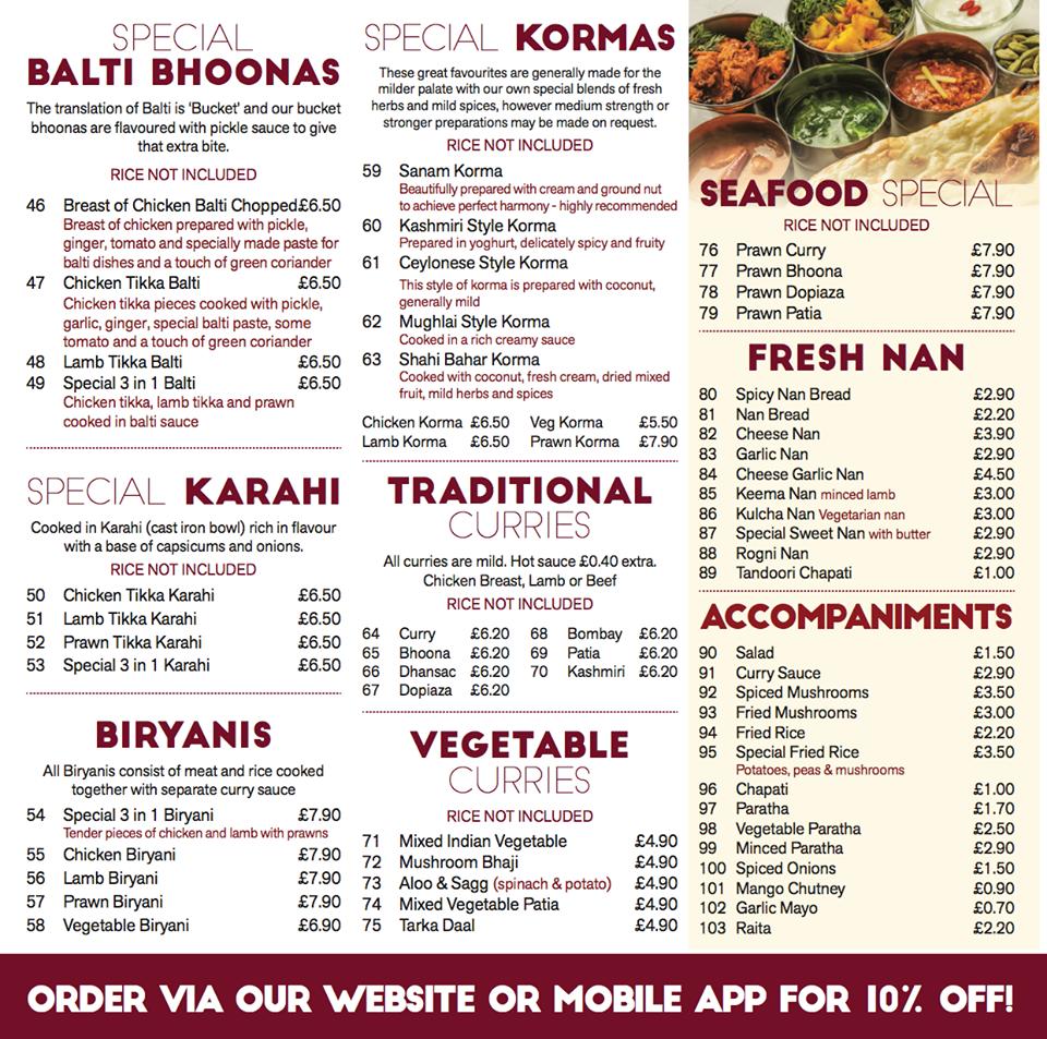 Menu at Three In One Takeaway Airdrie pizzeria, Airdrie