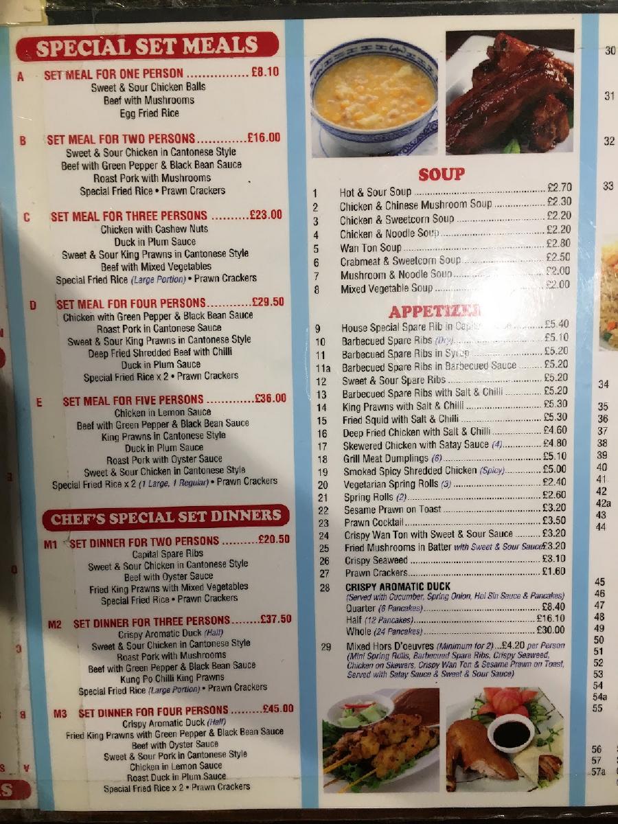 Menu at The Hot & Cold Chinese Restaurant, Fakenham
