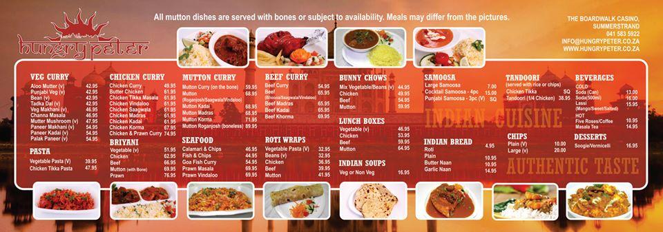 Menu at Hungry Peter Curry Takeaway Summerstrand restaurant, Port ...