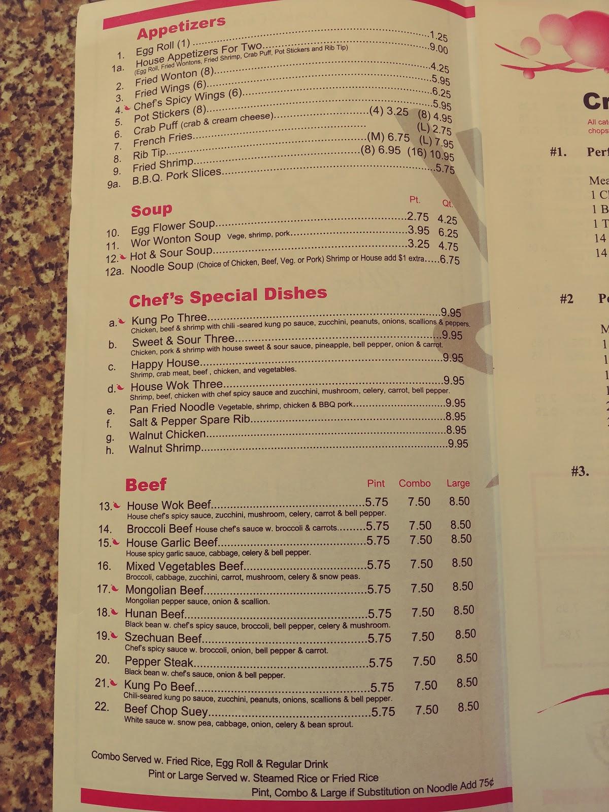 Menu at Starwok Express restaurant, Phoenix