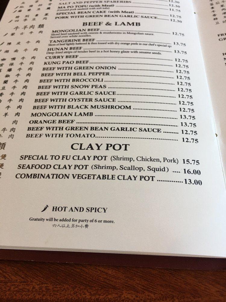 Menu at Chef Liu Chinese Restaurant, Scotts Valley