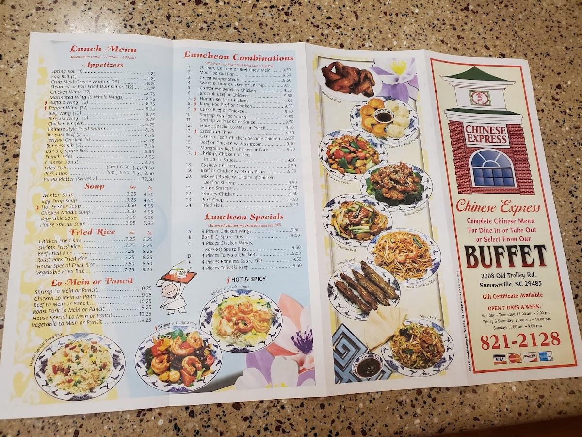 Menu at Chinese Express restaurant, Summerville, Old Trolley Rd