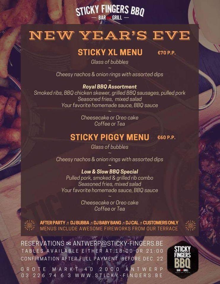Menu at Sticky Fingers BBQ, Antwerp