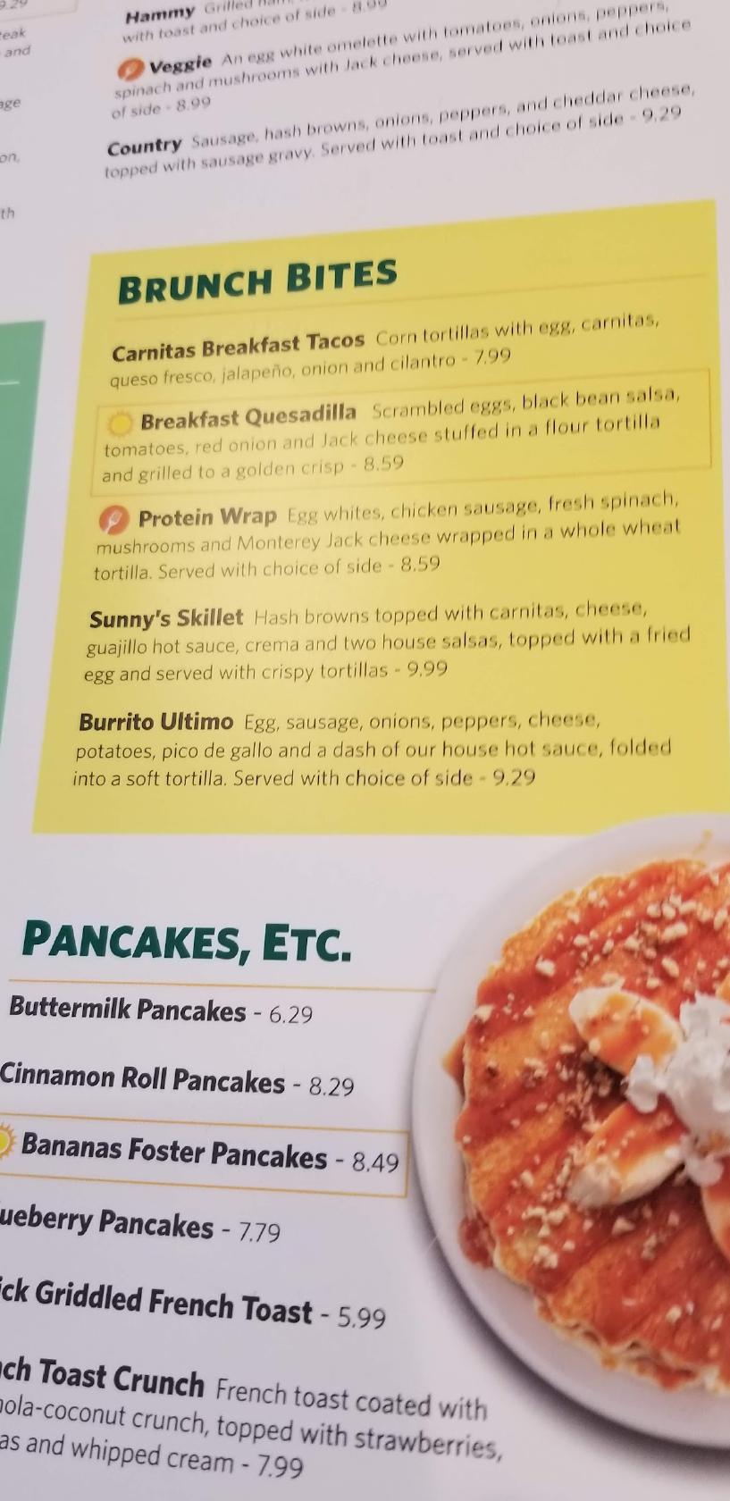 Menu at Sunny Street Cafe, Willow Park, 229 Shops Blvd Suite 103