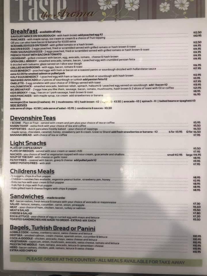 Menu at Taste The Aroma restaurant, Wynnum West, 51/2021 Wynnum Rd