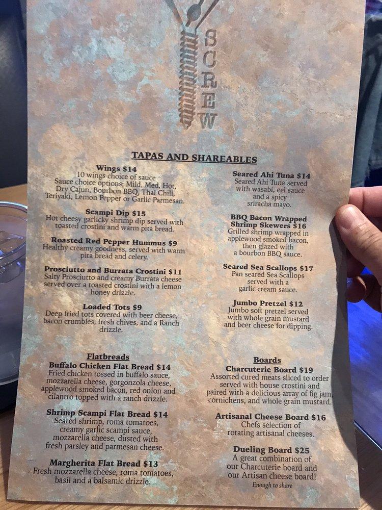 Menu at The Lucky Screw pub & bar, Fort Myers