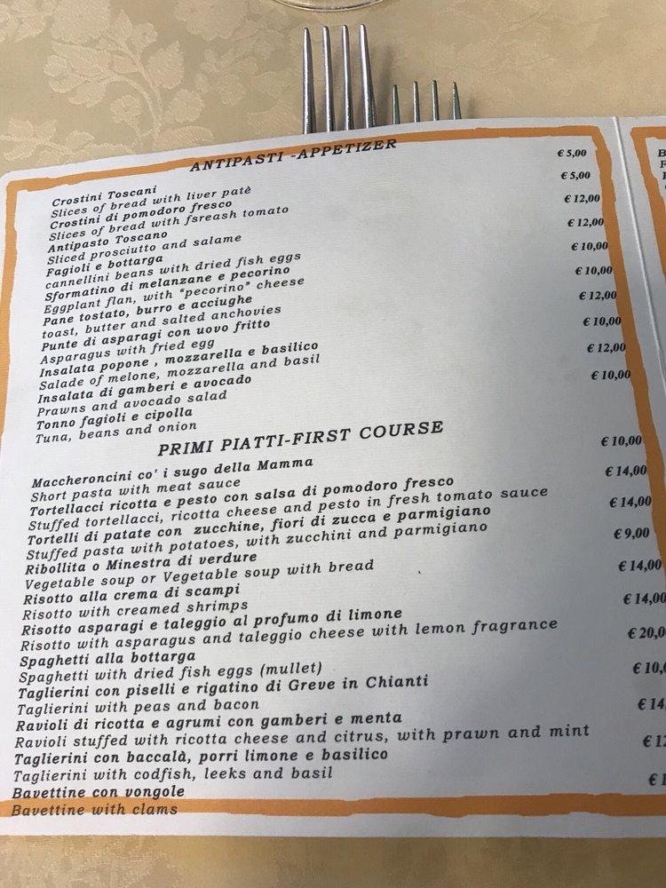 Menu da Trattoria Pandemonio ristorante, Firenze