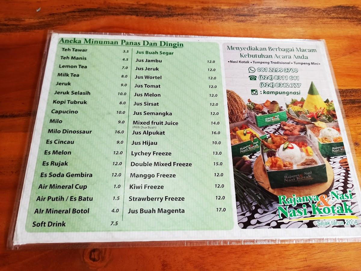 Menu at Kampung Nasi - Nasi Kotak dan Tumpeng Semarang restaurant, Semarang