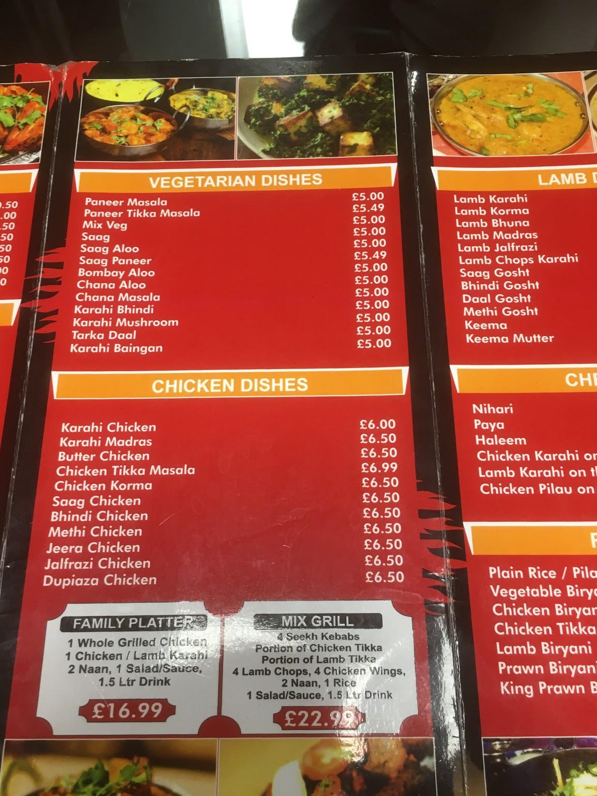 Menu at Koyla Lahore Karahi restaurant, London, 31 Seven Sisters Rd