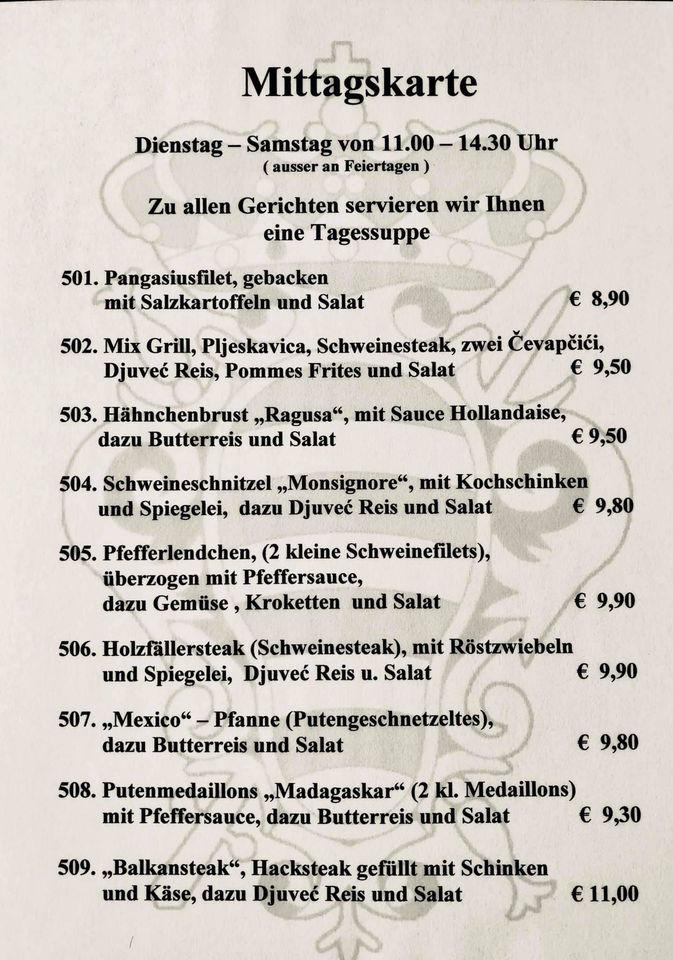Speisekarte von Ragusa restaurant, Krefeld
