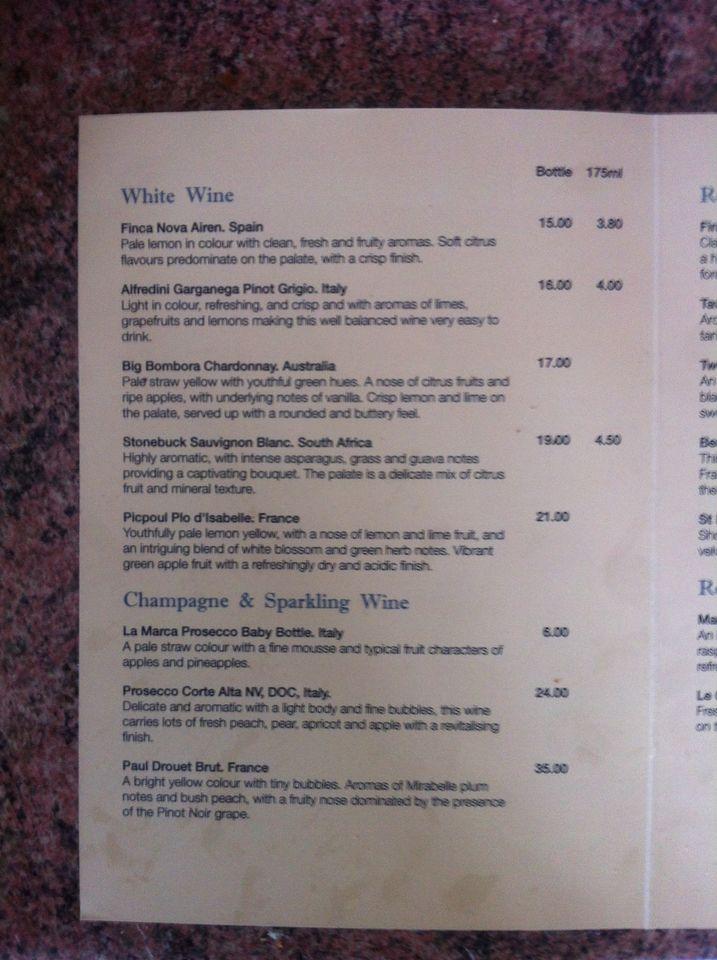 Menu at Royal Sovereign pub & bar, London, The Royal Sovereign