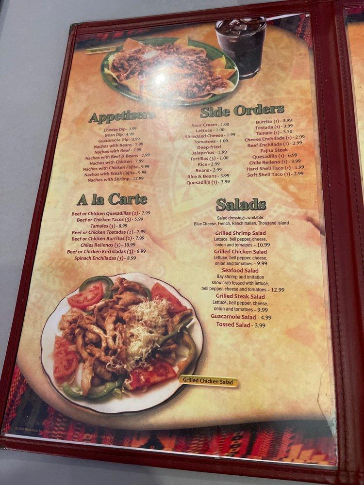 Menu at Tres Amigos Mexican Restaurant, McPherson