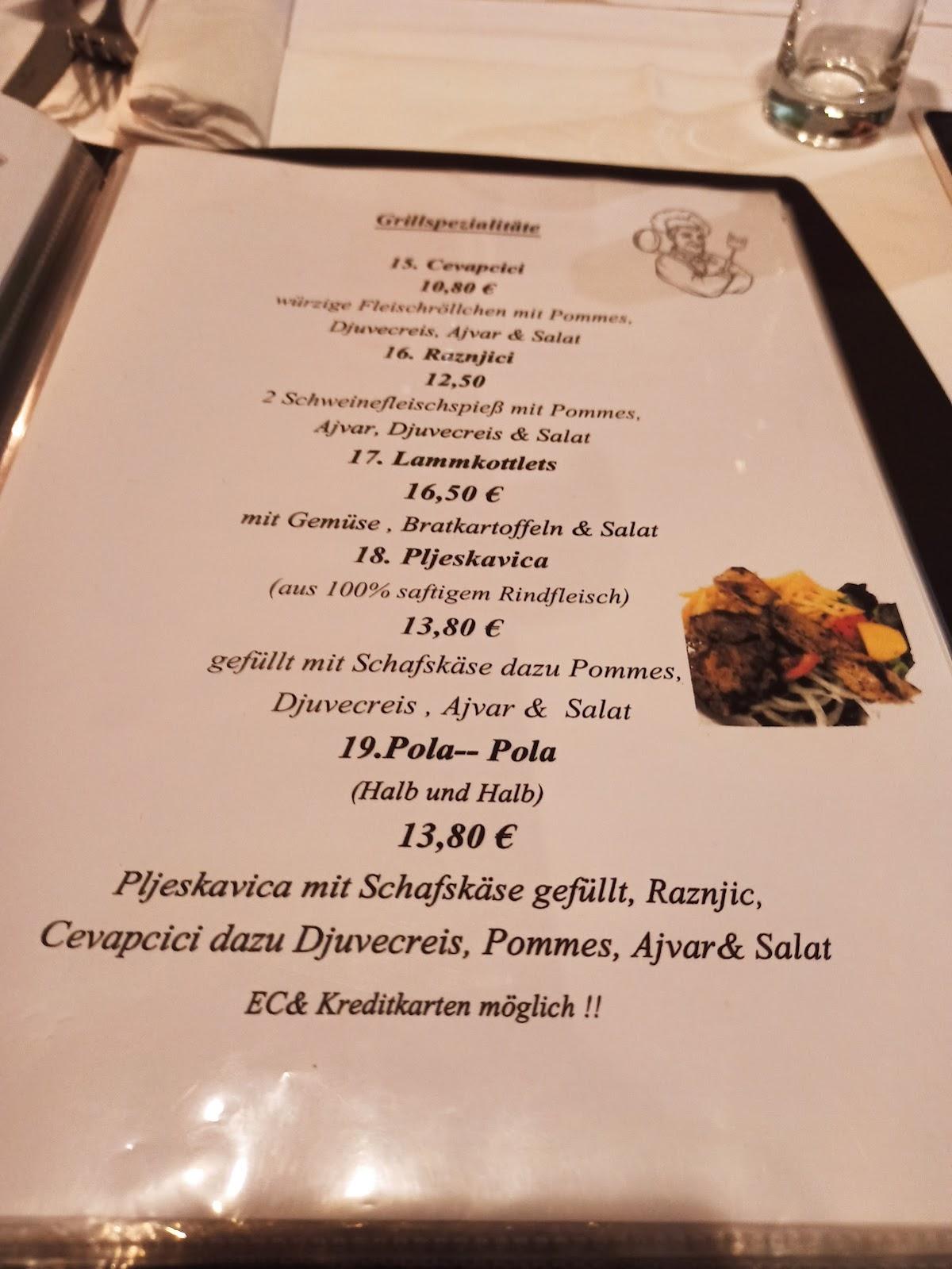 Speisekarte von Croatia restaurant, Bad Soden-Salmünster