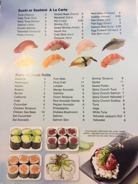 Menu at Kawa Sushi restaurant, Massapequa, 630 Broadway