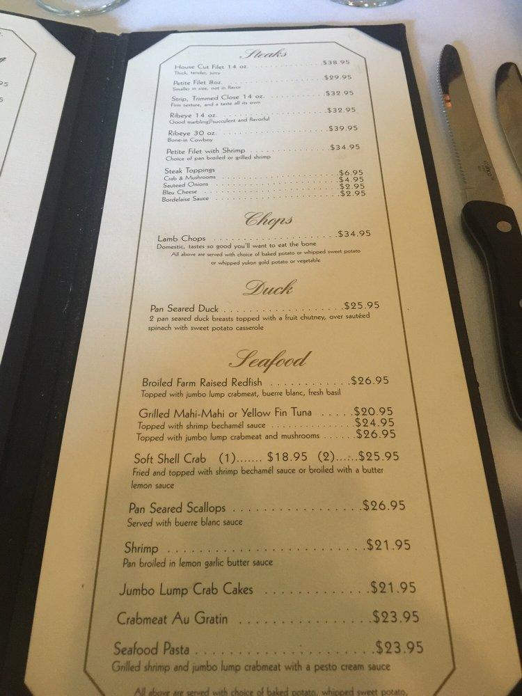 Menu at Keith Young's Steakhouse, Madisonville