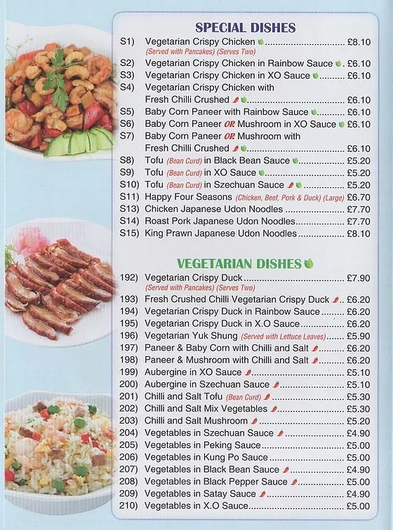 Menu at Rainbow Chinese Takeaway fast food, Market Harborough
