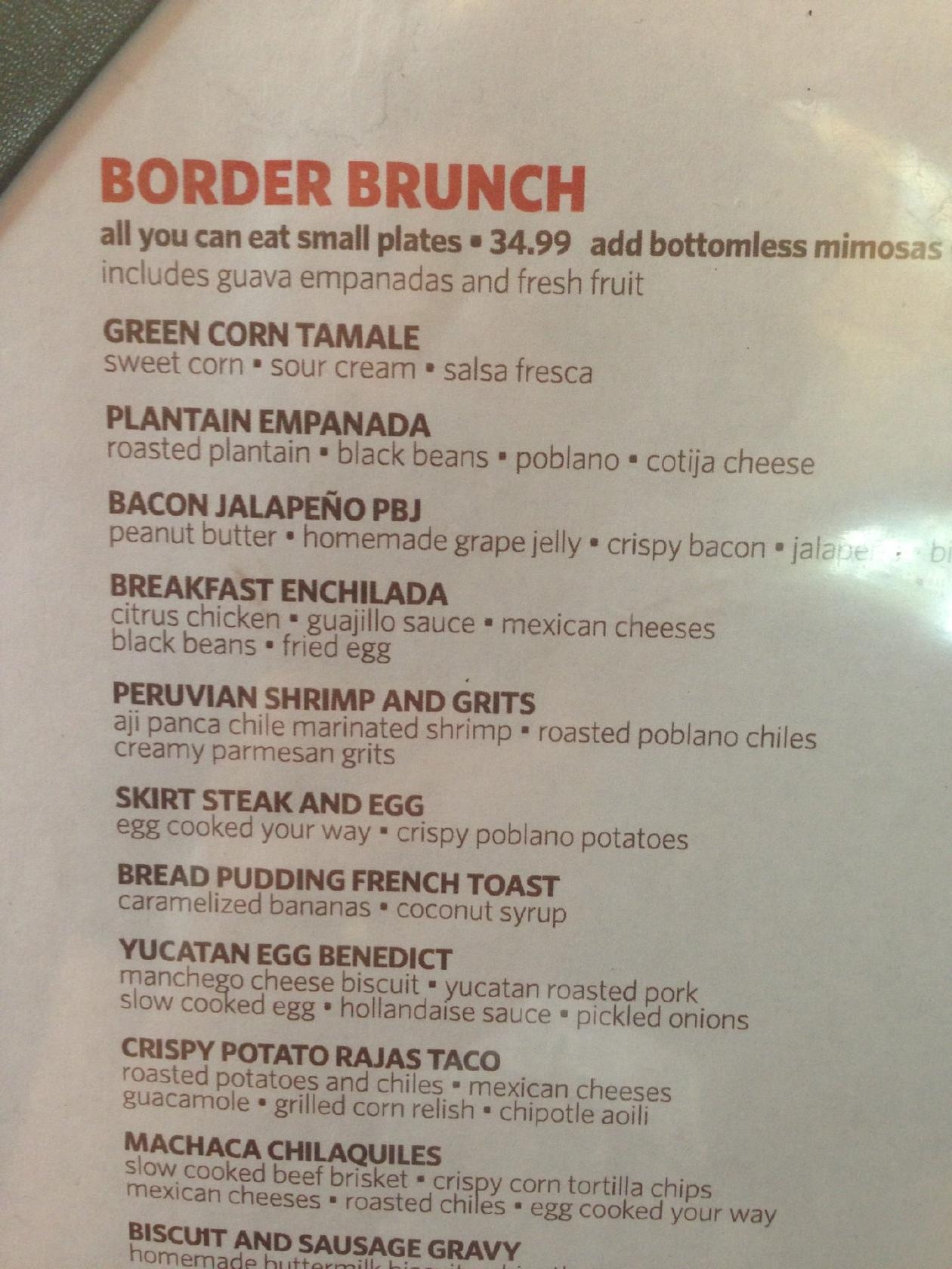 Menu at Border Grill Mandalay Bay pub & bar, Las Vegas, 3950 S Las ...