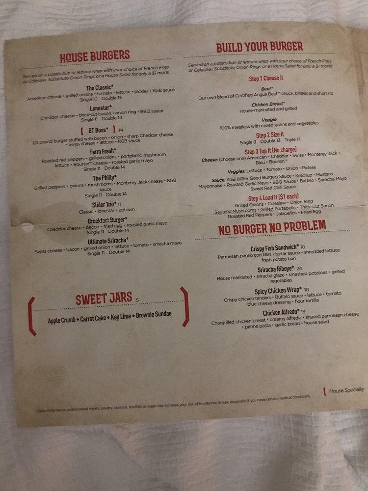 Menu at Burger Theory restaurant, Stockbridge