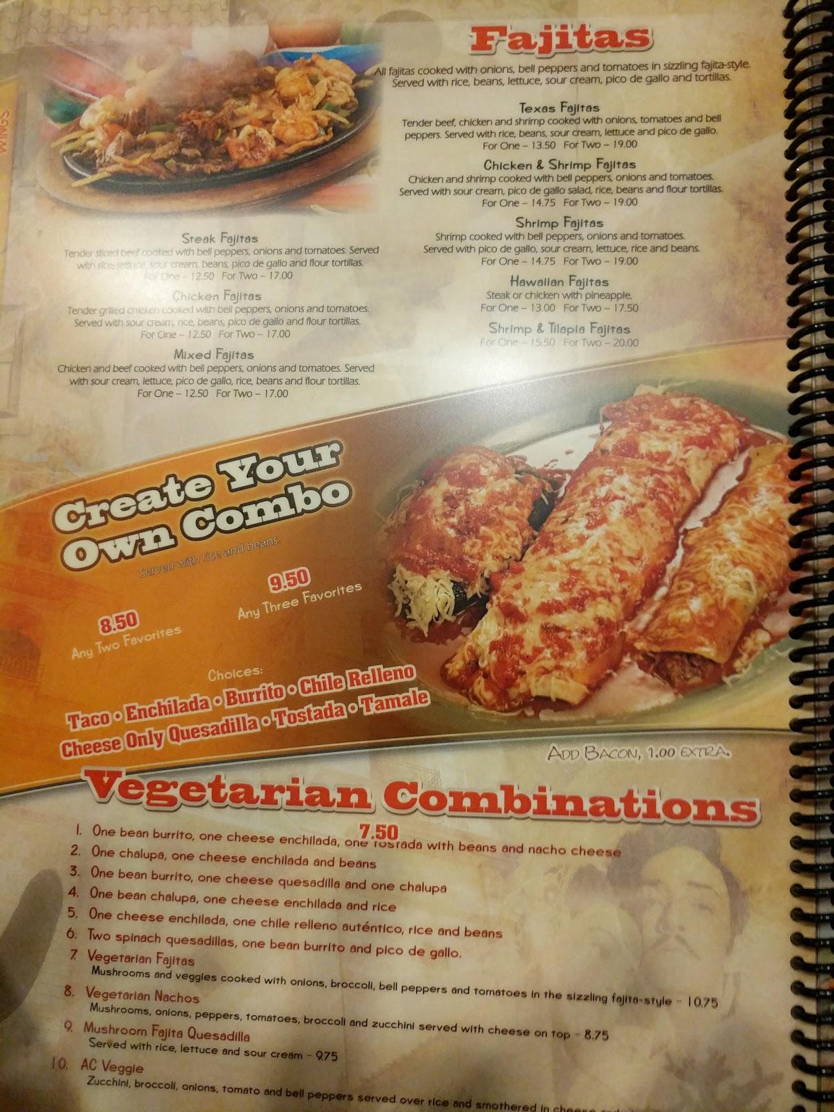 Menu at El Rio Mexican Grill restaurant, Rocky Mount