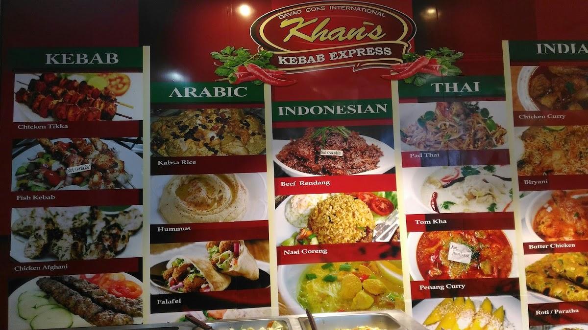Menu at Khan's Kebab Express cafe, Davao City, Food Hall