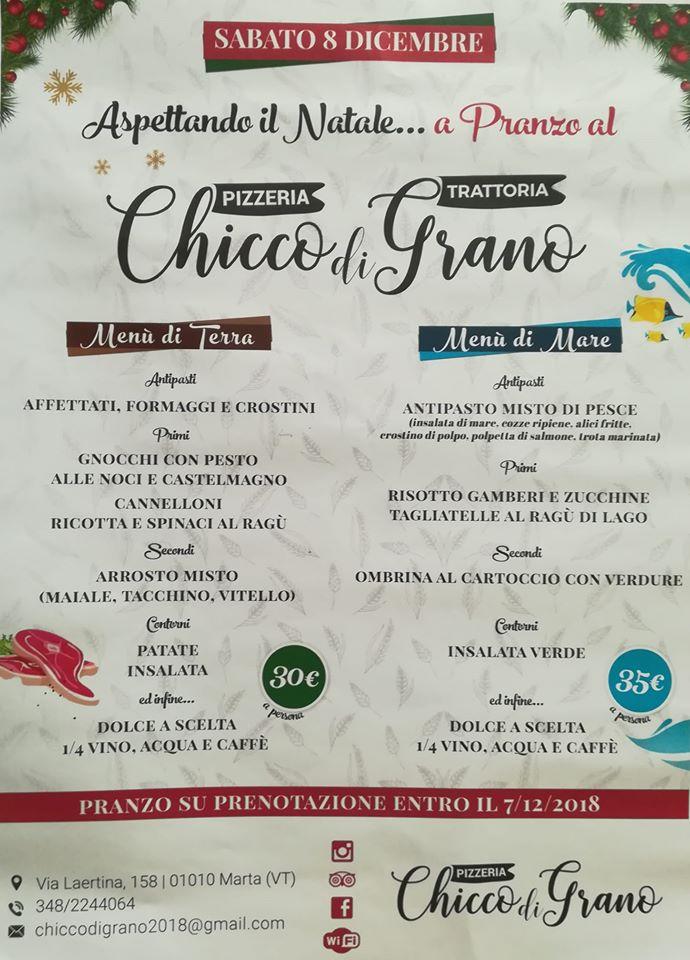 Menu da Trattoria Pizzeria Chicco di Grano, Marta